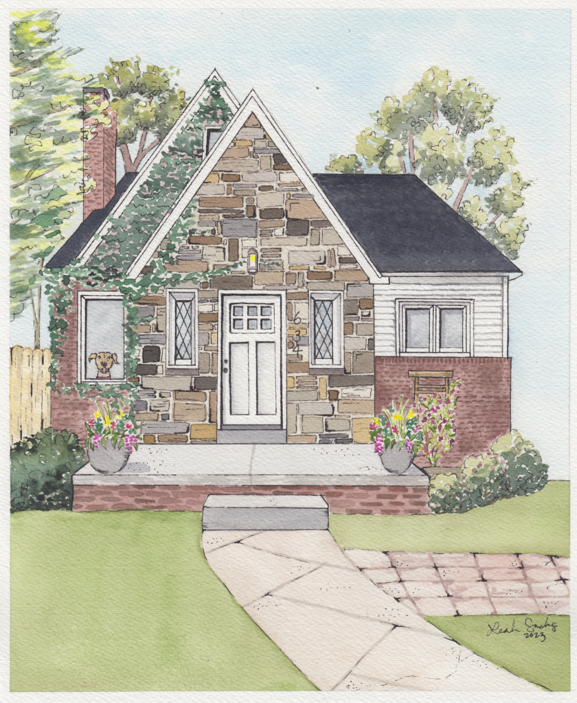 House Illustration - Custom Watercolor Painting or Ink Drawing