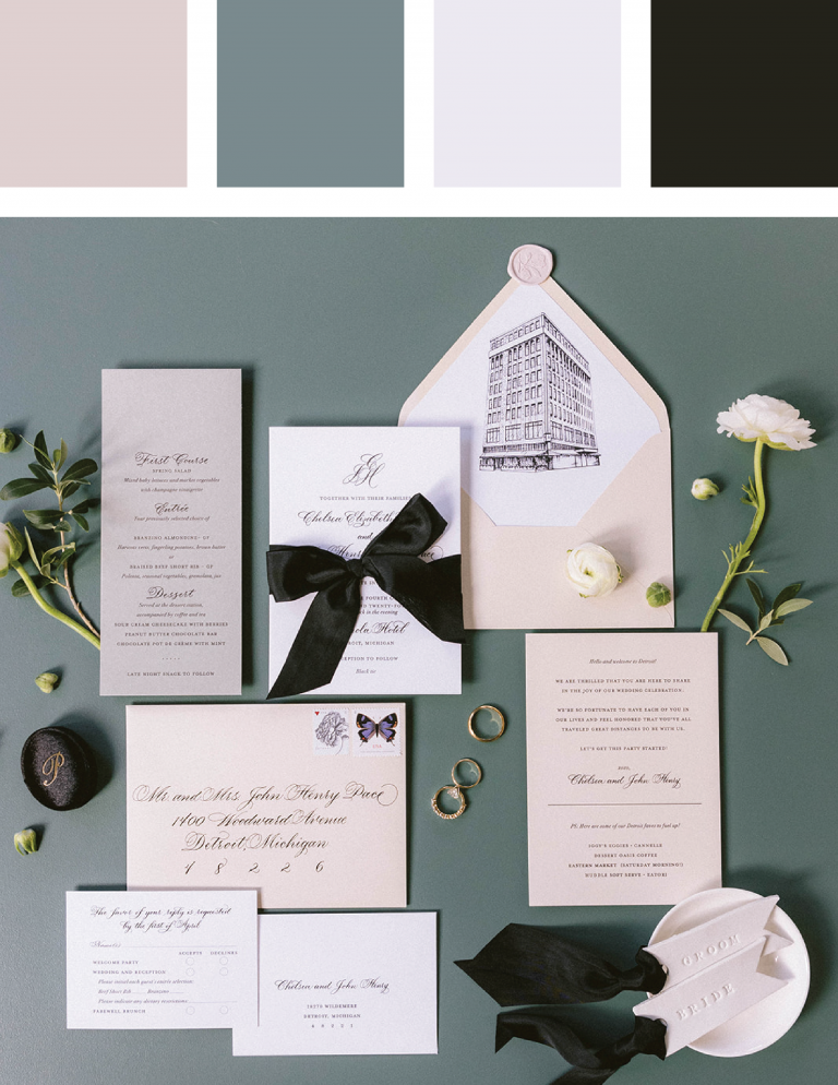 Shinola Hotel Wedding | Chelsea & John Henry - Leah E. Moss Designs